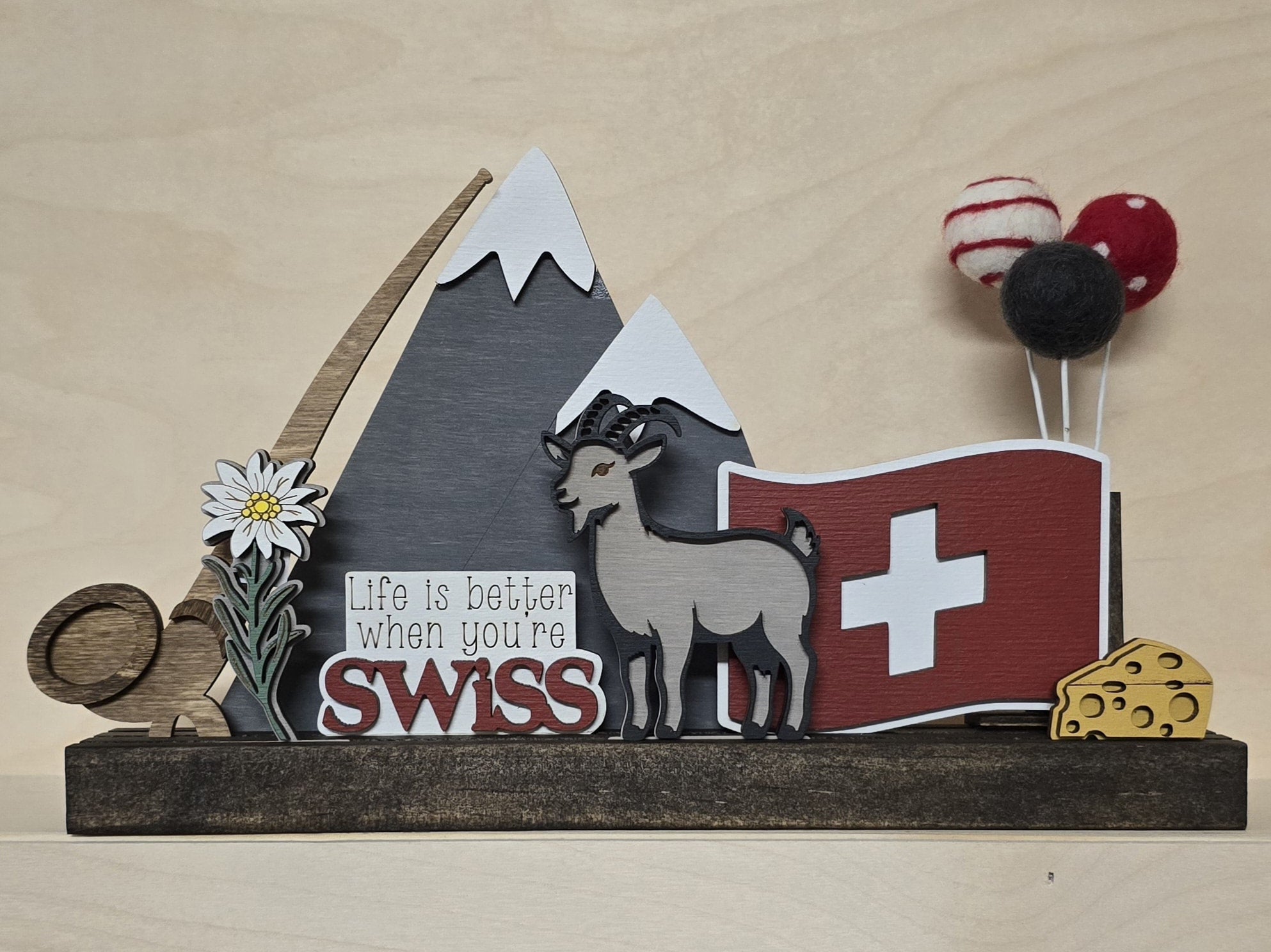 Swiss Village Set! Edelweiss flower, Mountains, swiss flag, mountain ...