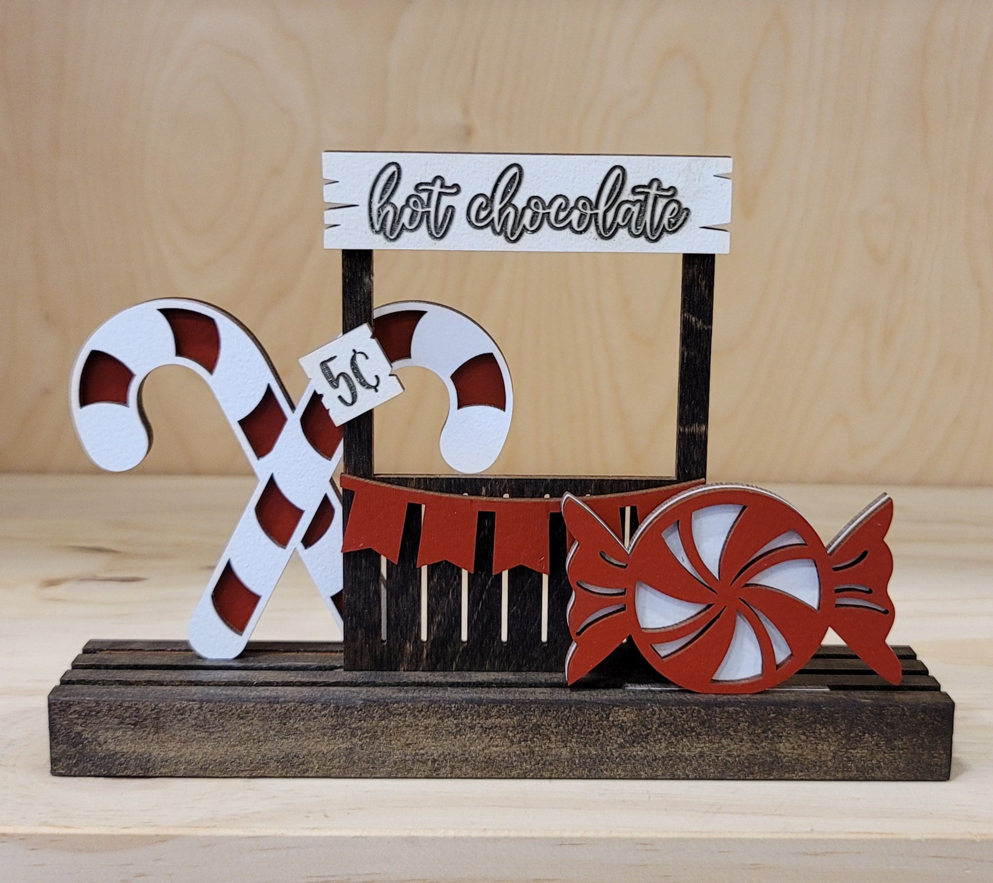 Hot Chocolate Booth with peppermints and candy cane - Christmas - 1048 | 213 Mercantile