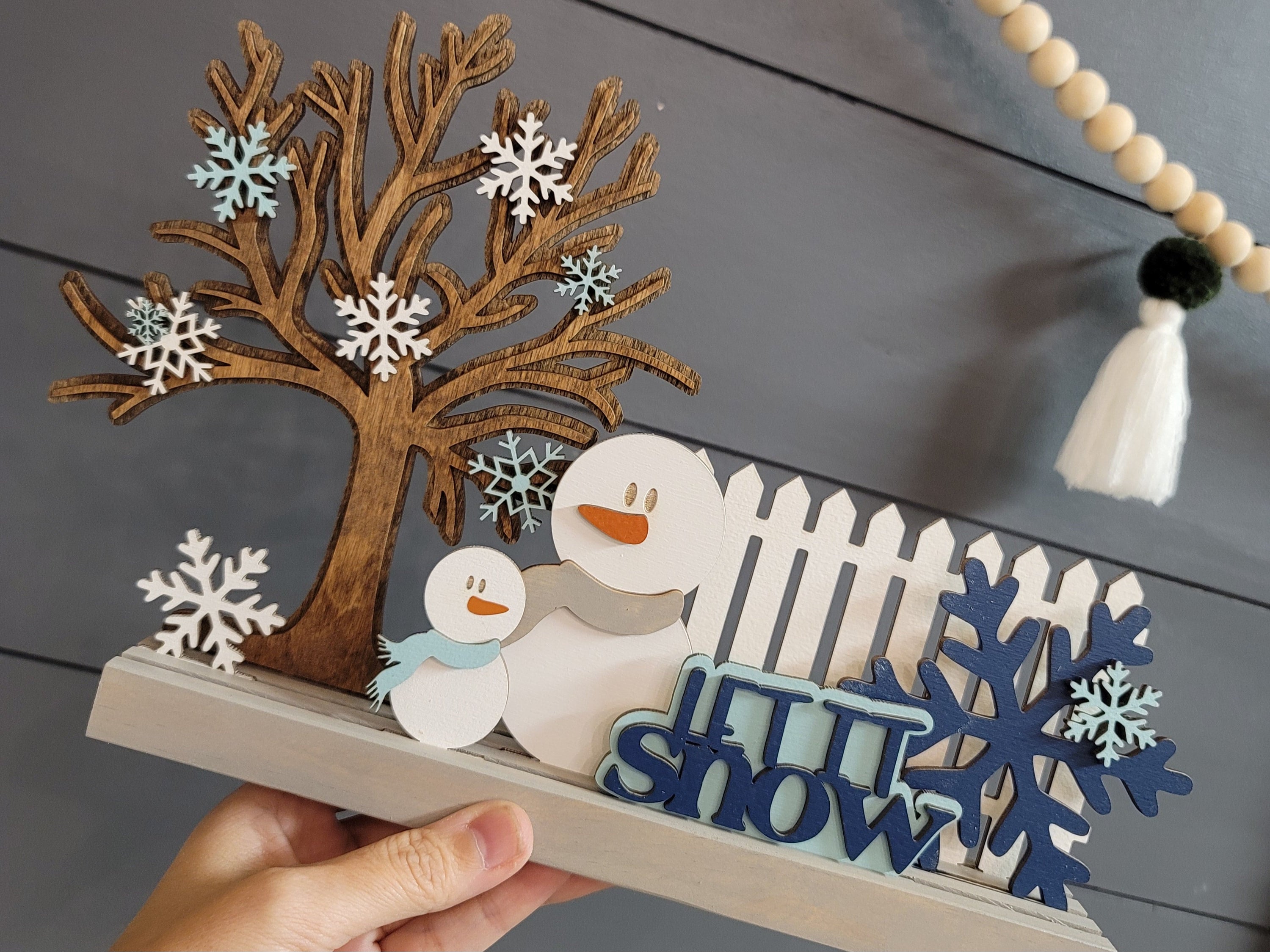 Snowflake Winter Tree with Snowmen - Winter Set - Let It Snow - 1184 ...