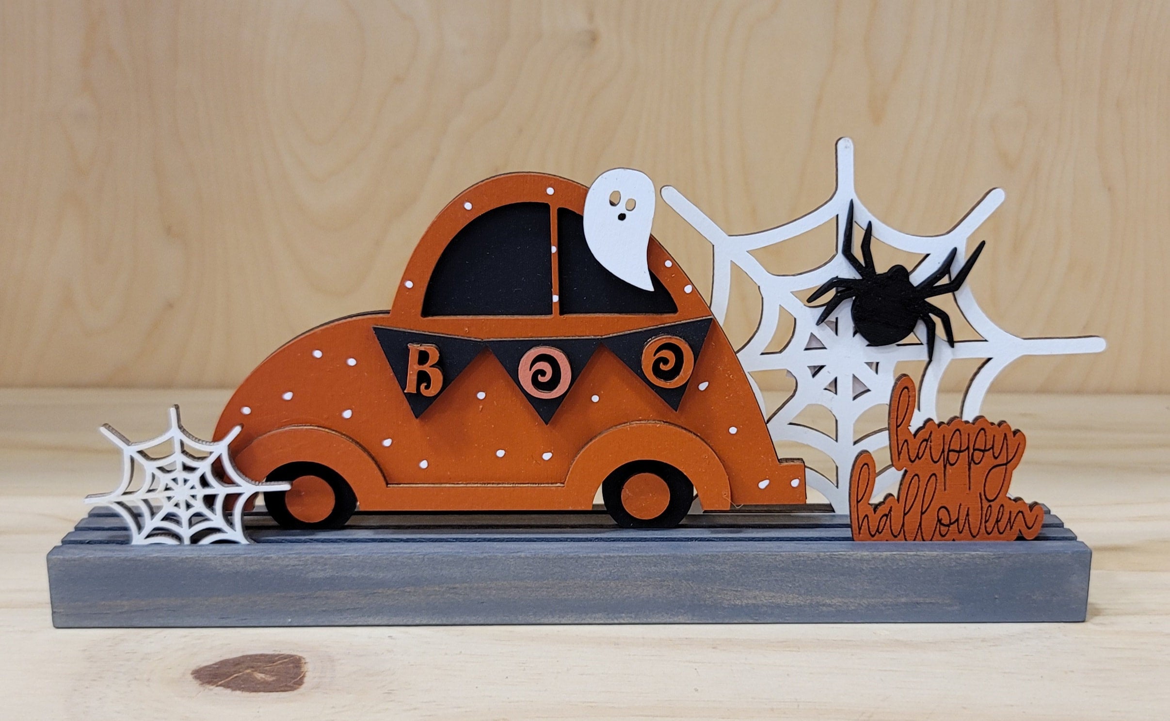 Halloween Insert Set - Boo Car with spiderwebs and happy halloween 1069 ...