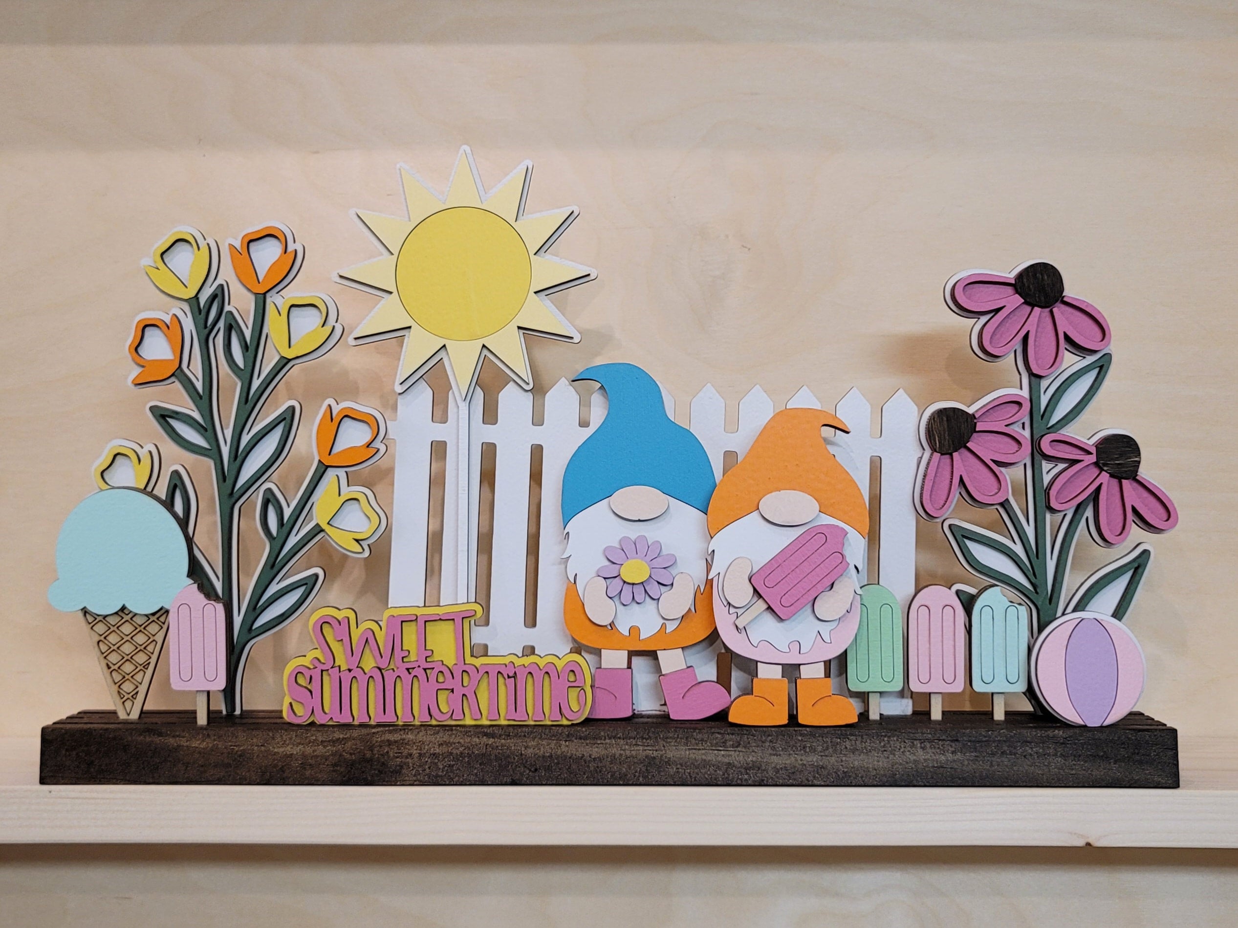 Sweet Summertime Set with Gnomes, Sun, Flowers, Ice Cream, Popsicle ...
