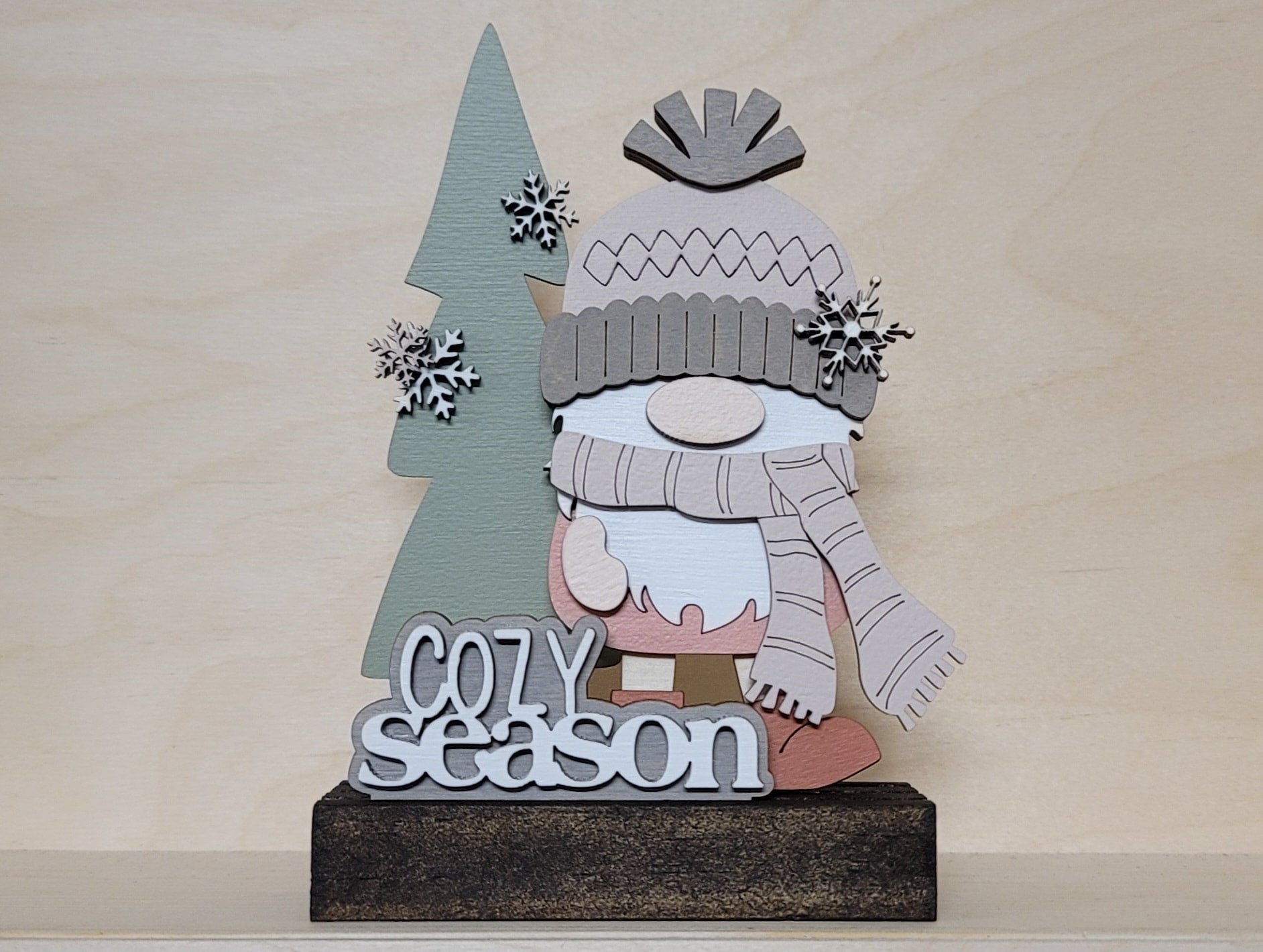Cozy Gnome Set - 4 inch set - Tree with Gnome and Cozy Season inserts ...