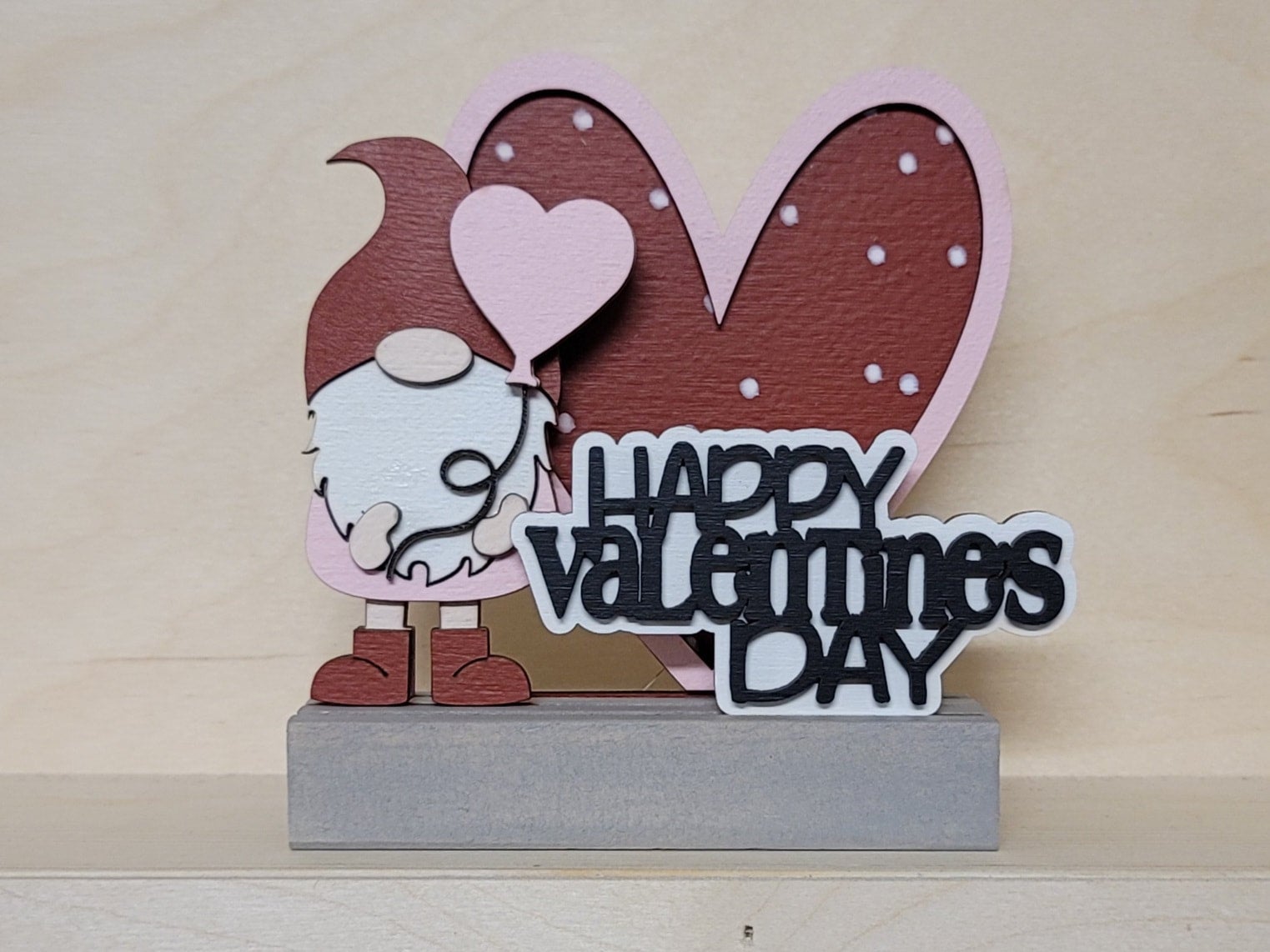 4 inch set for Valentines Day - New tiny gnome - Heart Balloon - Happy ...